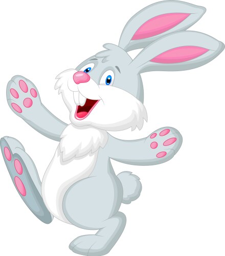 Happy rabbit cartoon Royalty Free Vector Image
