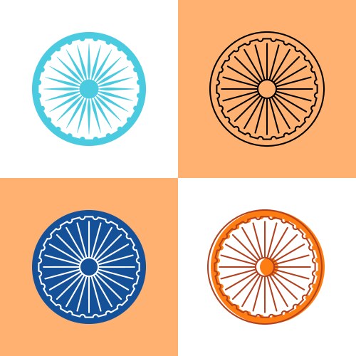 Ashoka chakra symbol Royalty Free Vector Image