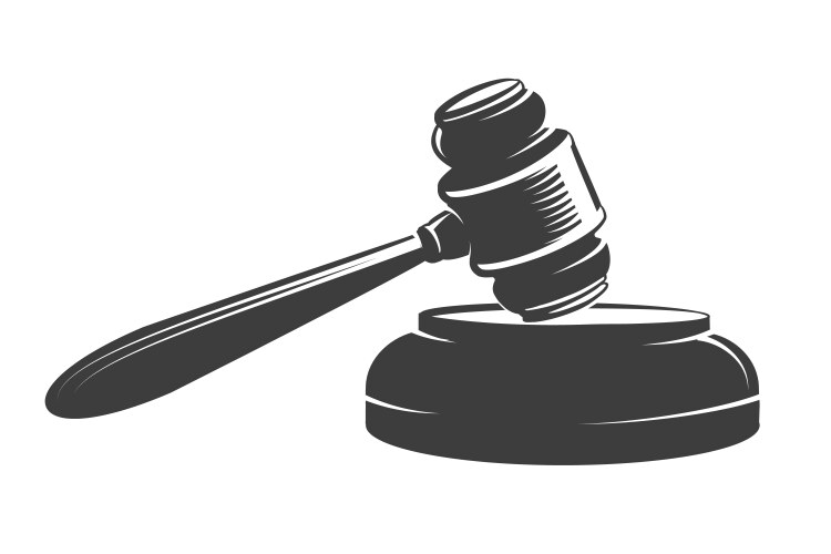 Judge gavel isolated Royalty Free Vector Image