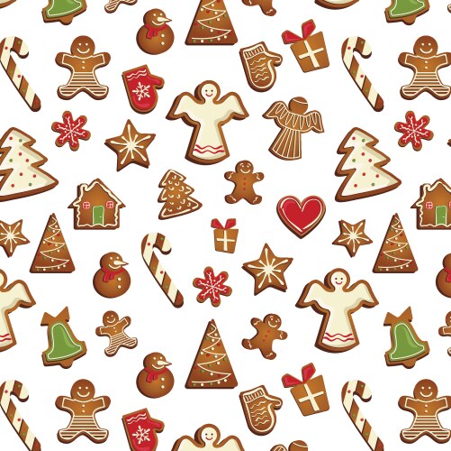 Gingerbread pattern for christmas design Vector Image