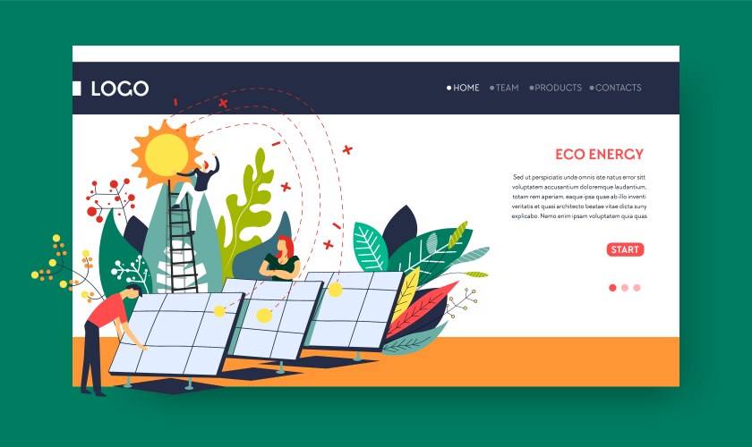 Green city eco friendly web landing page design Vector Image