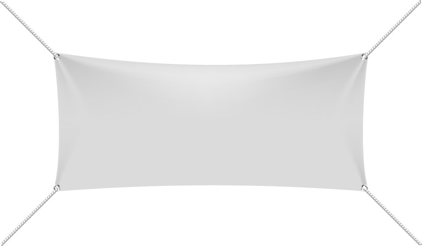 Realistic canvas banner flag hanging fabric Vector Image