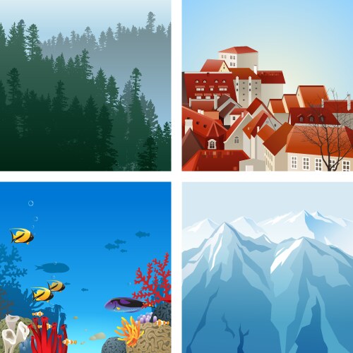 A Beautiful Waterfall Landscape Royalty Free Vector Image