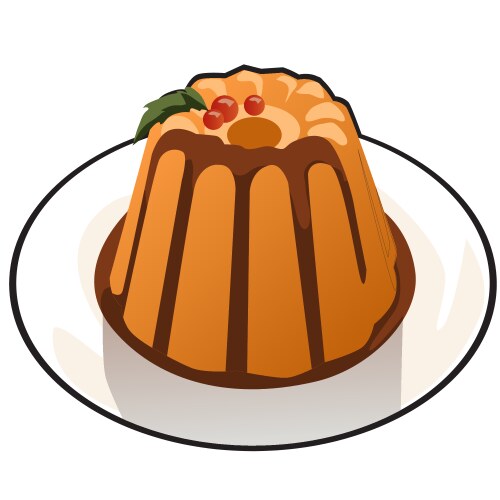 Vanilla pudding with chocolate topping Royalty Free Vector