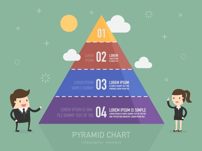 Pyramid of three social class infographic Vector Image