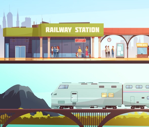 Colorful sketch top view of railway station Vector Image