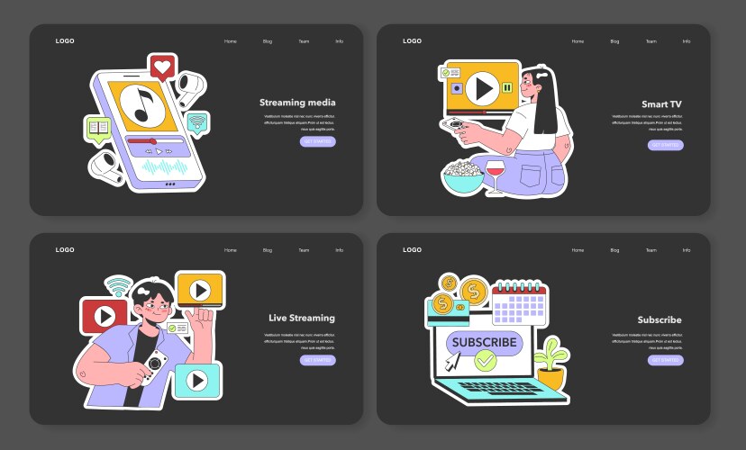 Streaming media service web banner or landing page