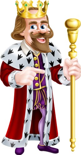 Cartoon football king mascot Royalty Free Vector Image