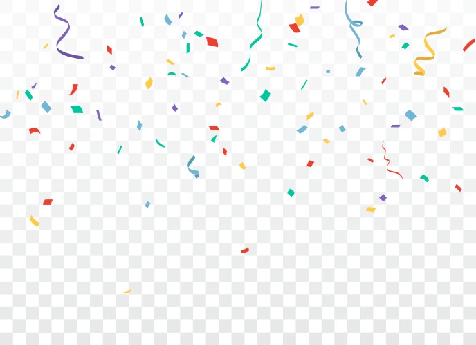 Colorful confetti on transparent background Vector Image