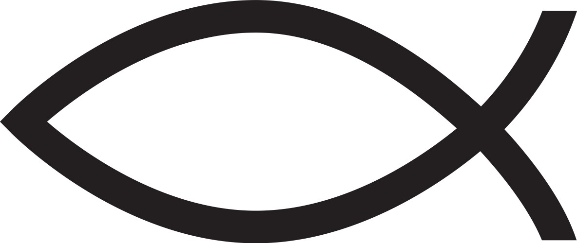 Hand-Painted Christian Fish Symbol Royalty Free Vector Image