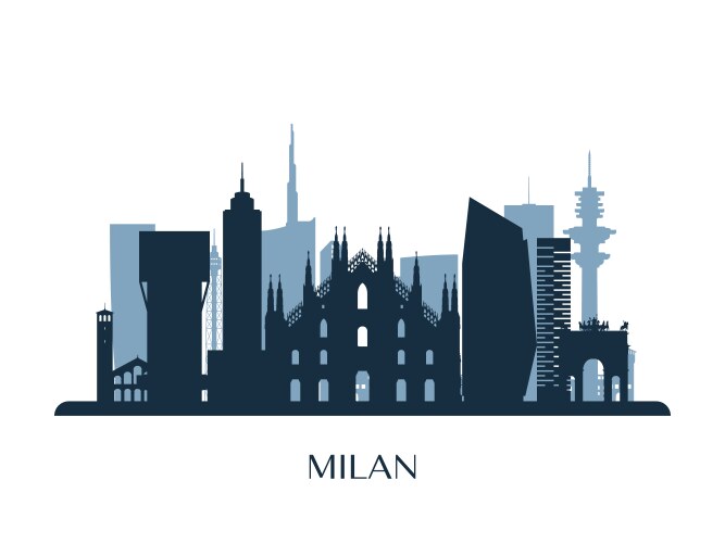 Milan skyline linear style editable file Vector Image