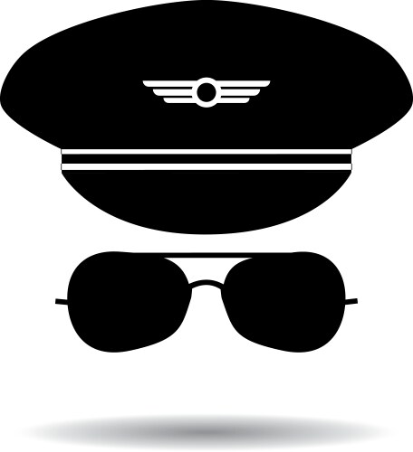 Pilot cap with badge Royalty Free Vector Image