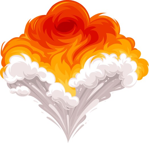 Red explosion cloud of fire Royalty Free Vector Image