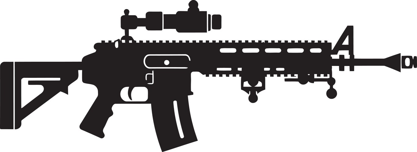 Tactical weaponry icon black emblem modern combat Vector Image