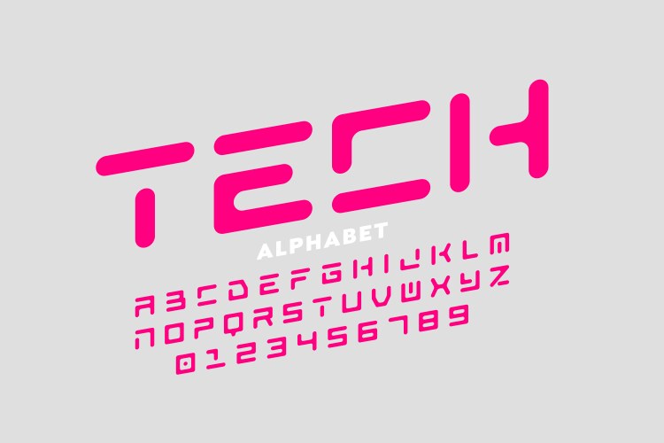 Modern space style font Royalty Free Vector Image