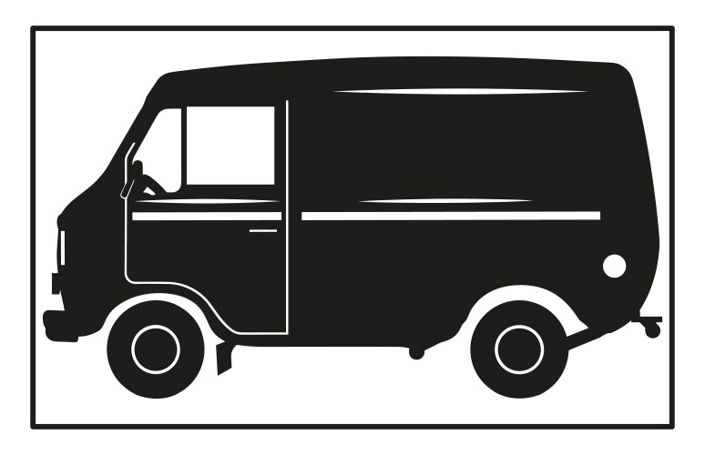 Van icon silhouette cargo minibus Royalty Free Vector Image