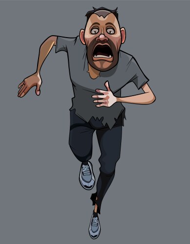 Cartoon running man in clothes of a doctor Vector Image