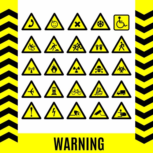 Guide signs set of iso prohibited actions p Vector Image
