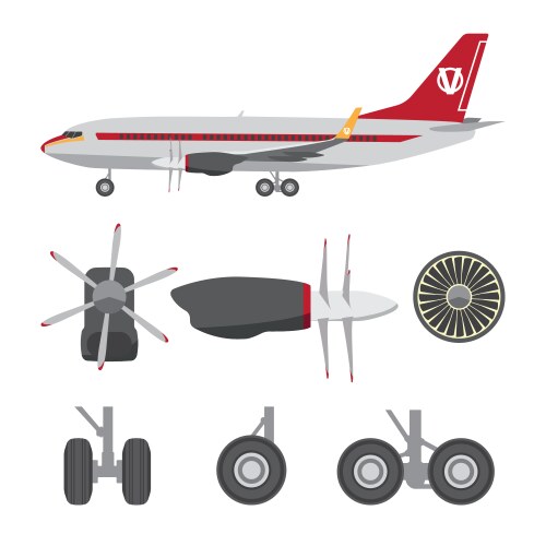 Aircraft set Royalty Free Vector Image - VectorStock