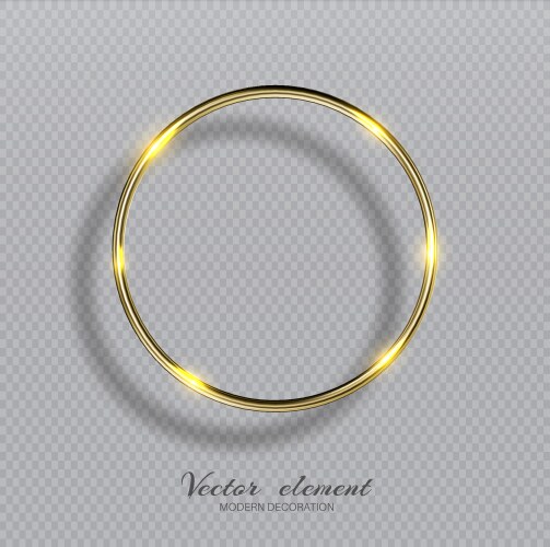 Gold ring on transparent background Royalty Free Vector