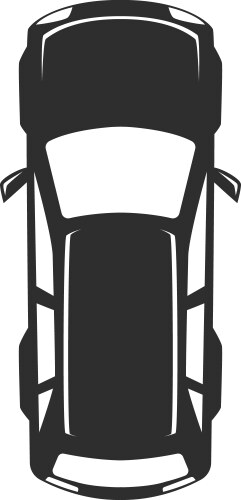 Coupe car top view motor vehicle black icon Vector Image