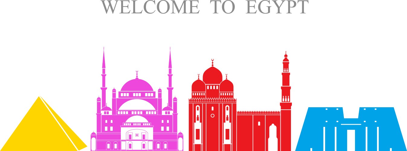 Landscape cairo cartoon sights Royalty Free Vector Image