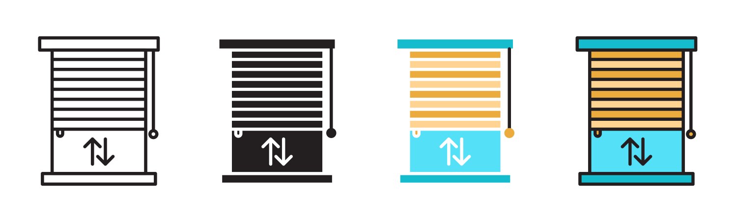 Jalousie icon set window shutter blind symbol Vector Image