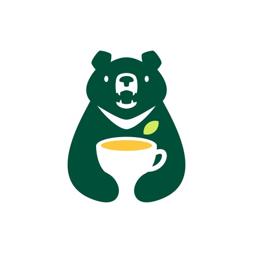 Bear drink tea Royalty Free Vector Image - VectorStock