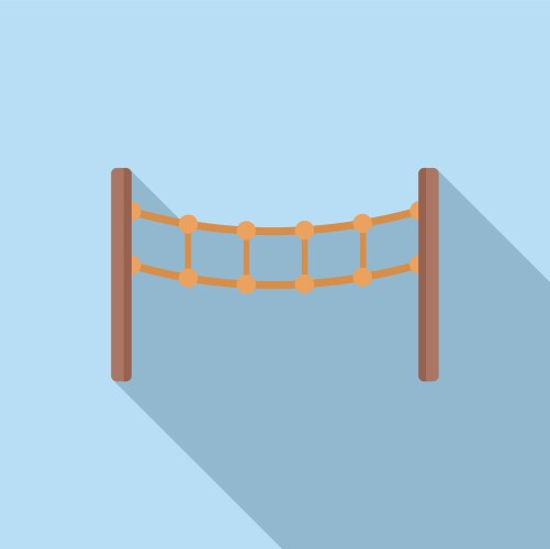Rope bridge obstacle course element for kids Vector Image