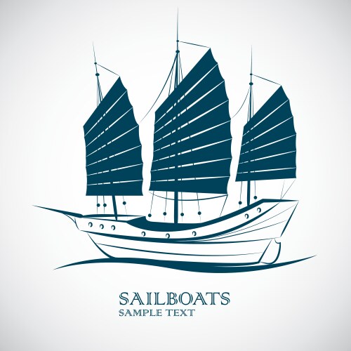 Sail boat background Royalty Free Vector Image