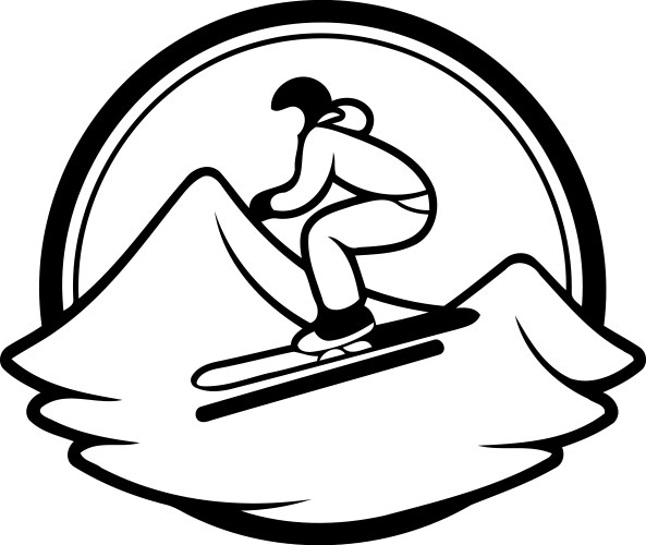 Snowboarder logo design template winter sport Vector Image