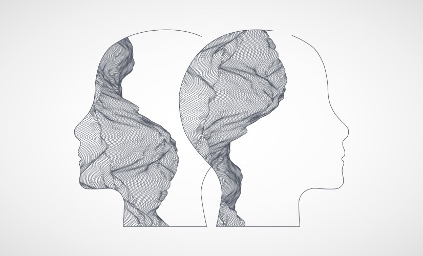Topography in the contour human head is made Vector Image