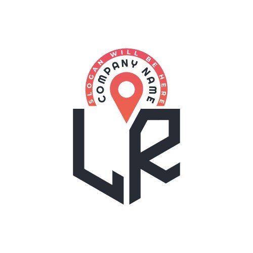 Lr location logo bundle letter dual icons Vector Image
