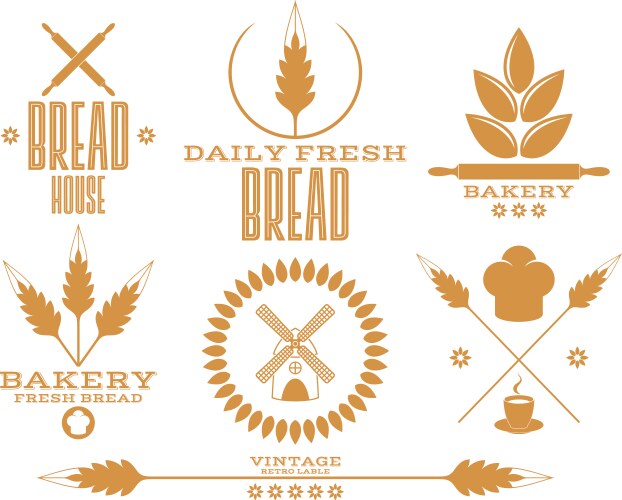 Wheat white bread flour retro sign Royalty Free Vector Image
