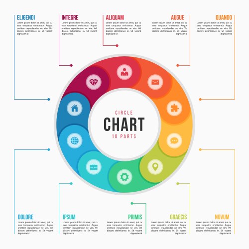 Cycle chart infographic template with 7 parts Vector Image
