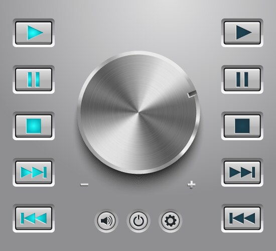 Black interface buttons 3d set of ui icons Vector Image