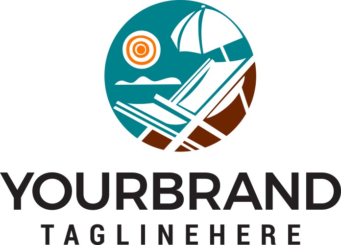 Abstract sea with boat logo Royalty Free Vector Image