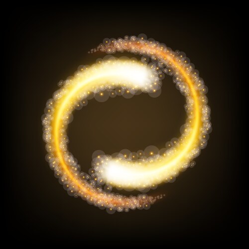 Rotating yellow light shiny with sparkles Vector Image