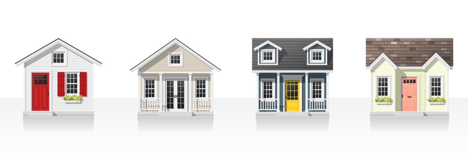 Architecture background with a small house Vector Image