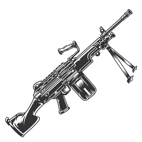 Vintage modern automatic assault rifle template Vector Image