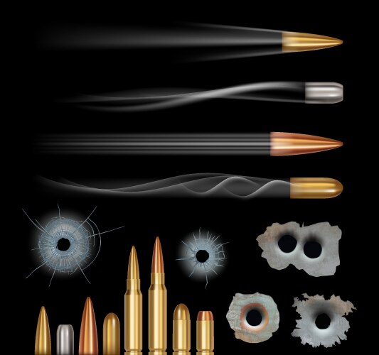 Single bullet holes Royalty Free Vector Image - VectorStock
