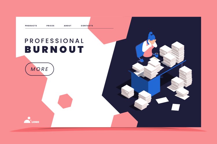 Conceptual image of a burnout person feeling Vector Image