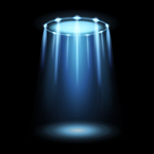 Ufo light alien sky beams Royalty Free Vector Image