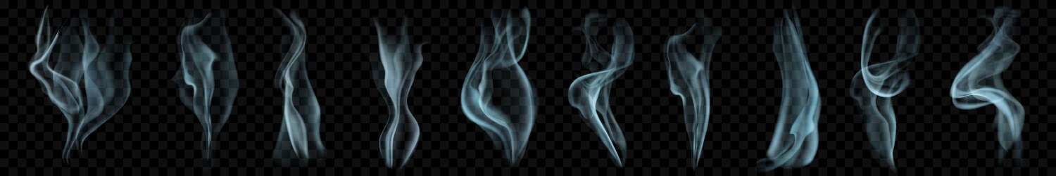Steaming smoke hot steam stream smoking cloud Vector Image