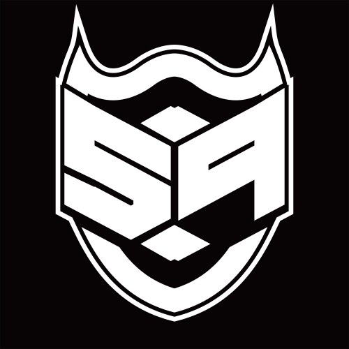 Sp initial logo linked circle monogram Royalty Free Vector