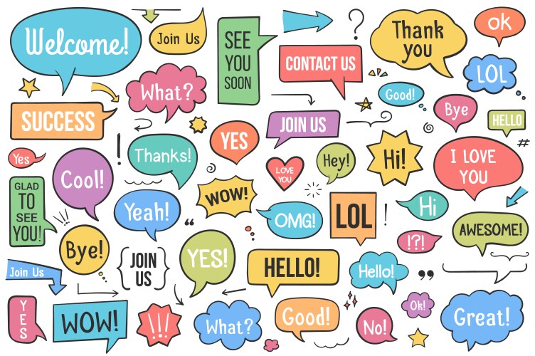 Speech phrase clouds Royalty Free Vector Image