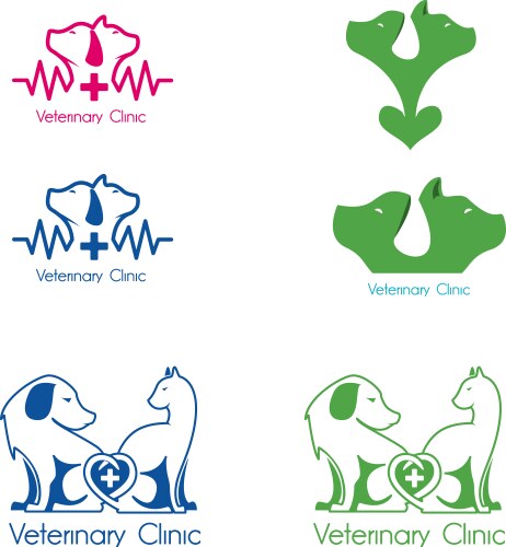 Pet shop animals veterinary clinic dog and cat Vector Image