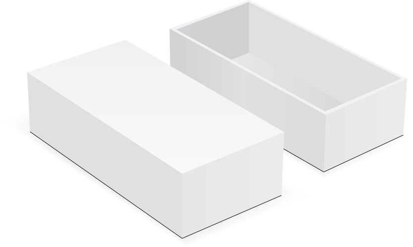 Empty rectangular box with lid mockup top view Vector Image