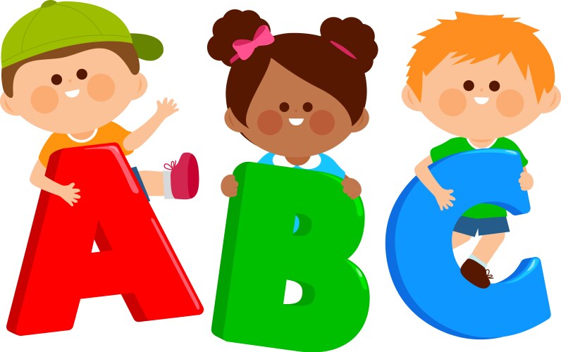 Children Learning Abc Alphabet Royalty Free Vector Image
