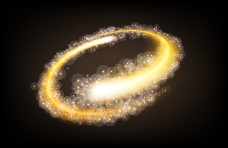 Rotating yellow light shiny with sparkles Vector Image